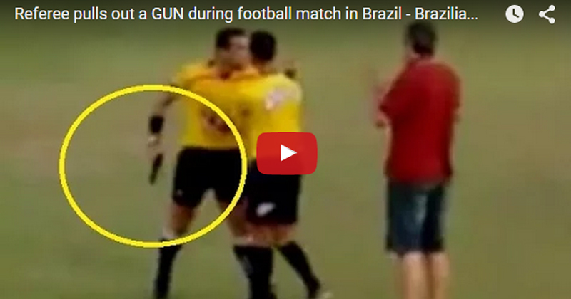Brazilian Football Referee Pulls Out Gun During Match