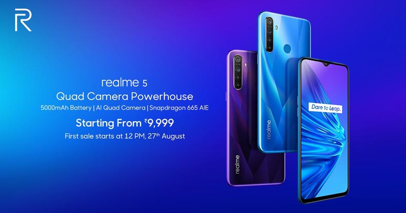 Realme 5 Launched: Price in India, Specifications and Features